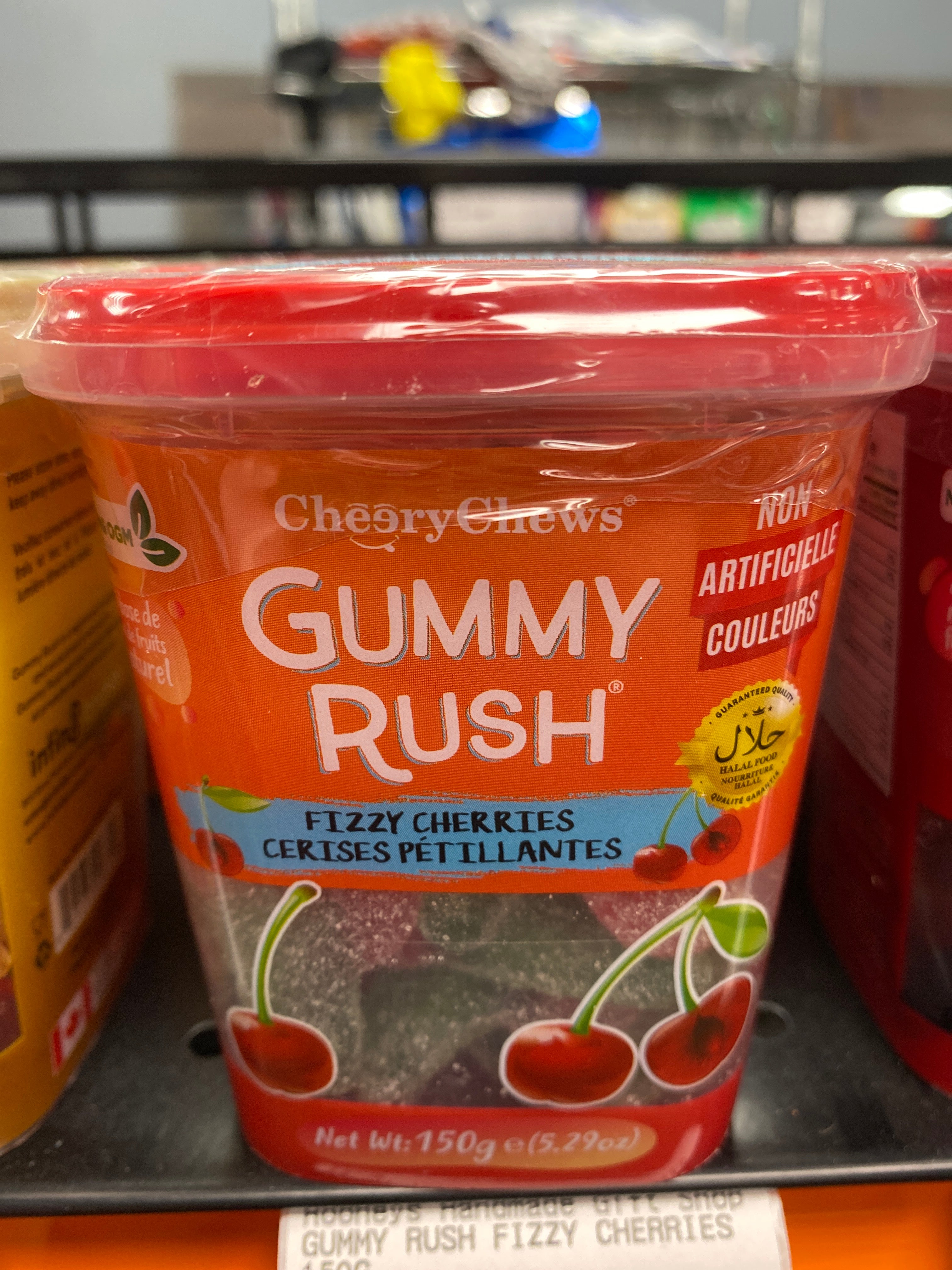 GUMMY RUSH FIZZY CHERRIES 150G – Rooney’s consignment store & gift shop